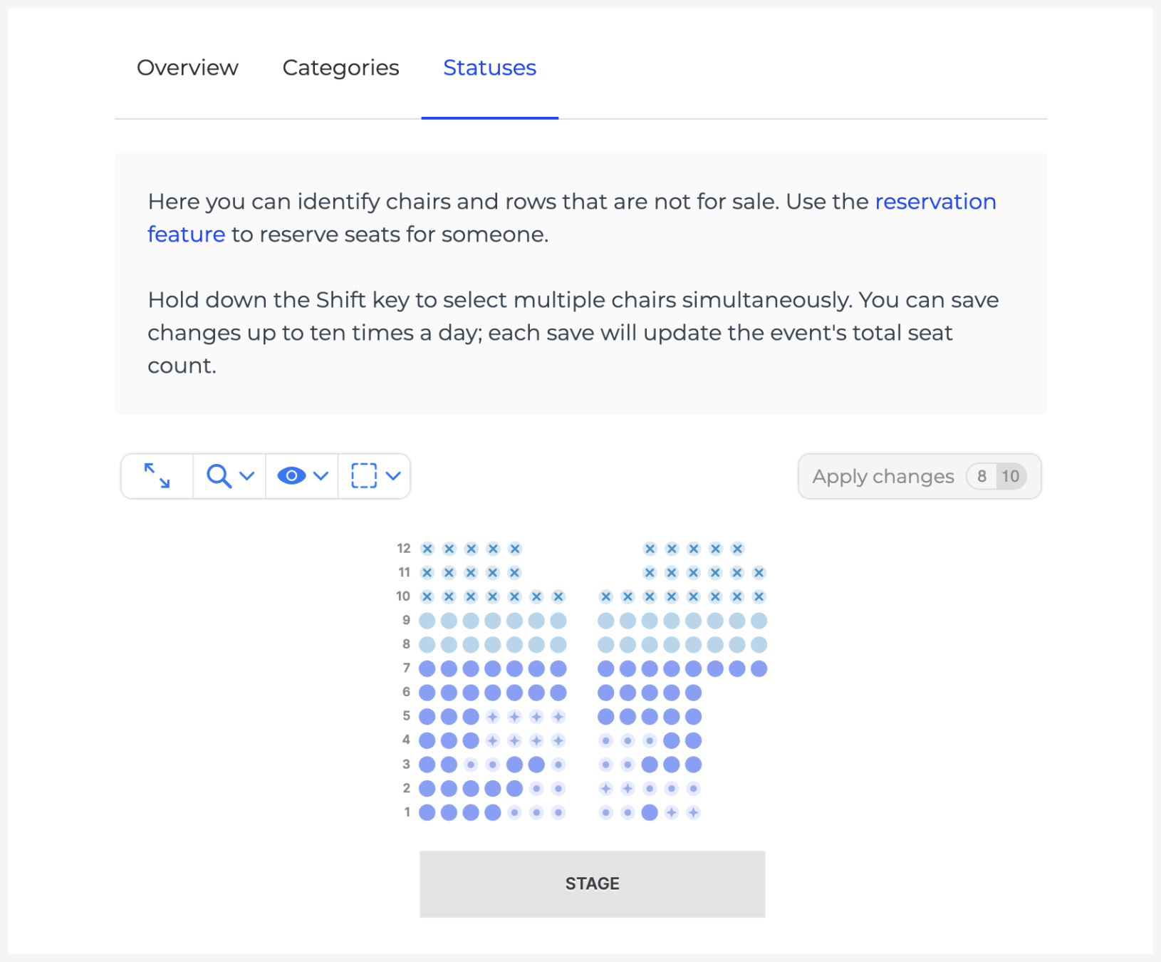 Seating charts and reserved seating | Fienta