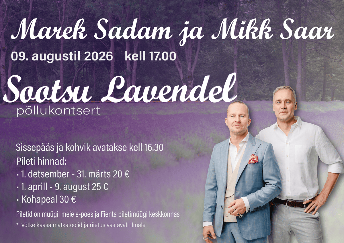 Sootsu Lavendel "Põllukontsert" - Piletid | Fienta