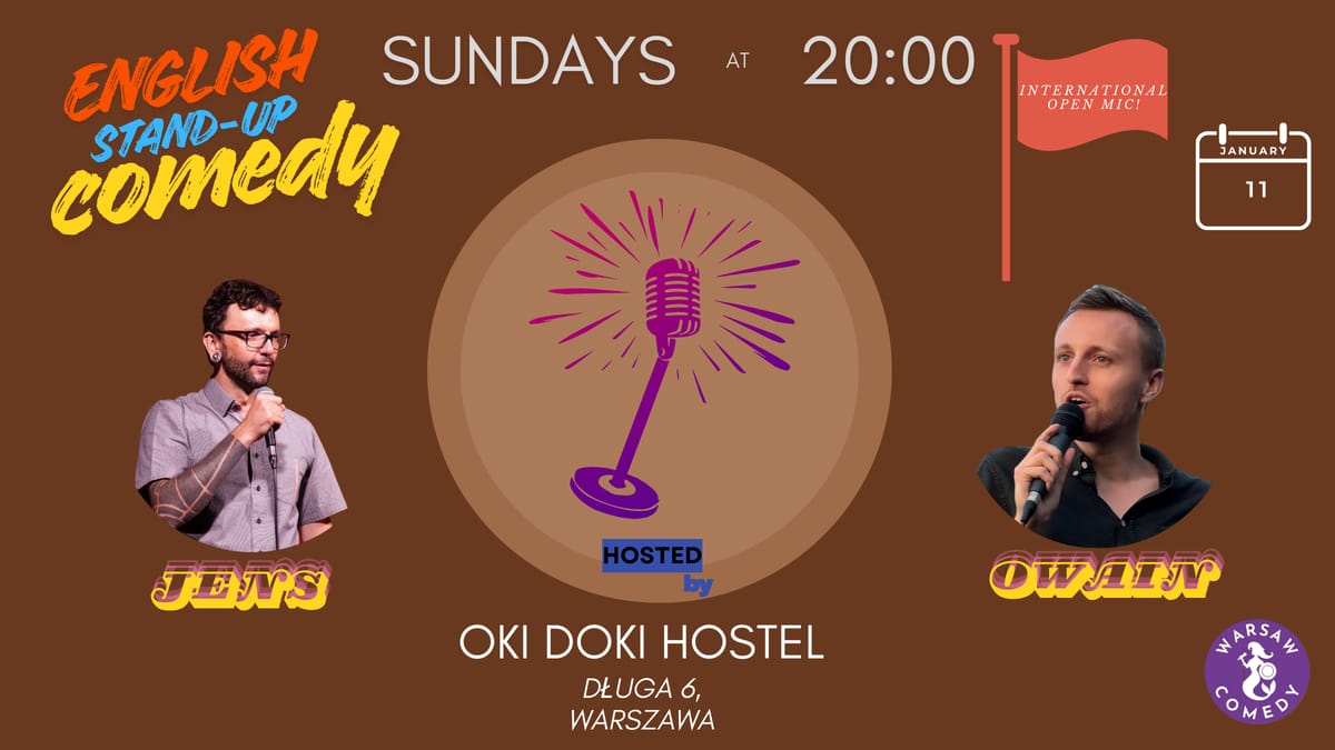 English Stand-Up Comedy: Oki Doki Open Mic - Bilety | Fienta